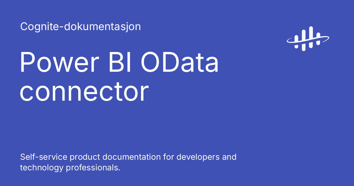 Power Bi Odata Connector Cognite Documentation