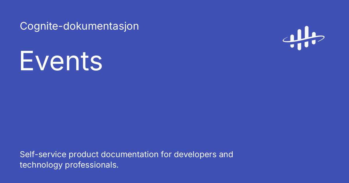 Events - Cognite documentation