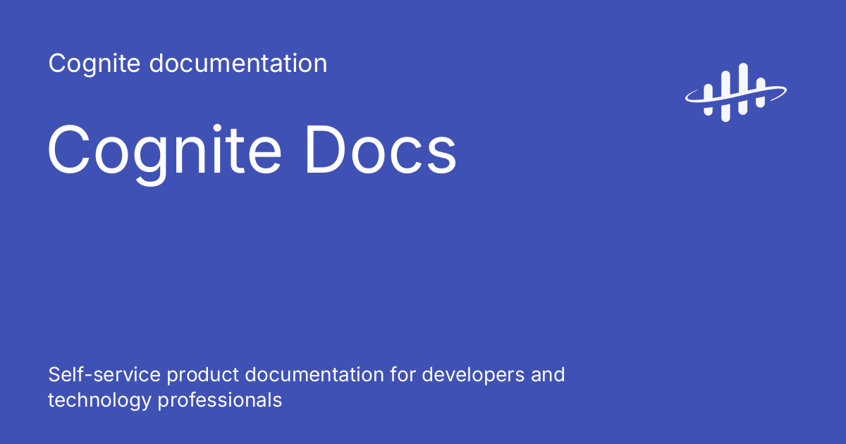 Cognite Docs - Cognite documentation
